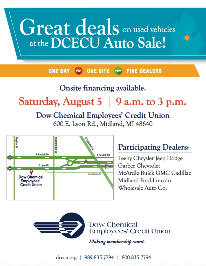 Pre-Owned Sale on Aug 5 with DCECU - Garber Chevrolet Midland