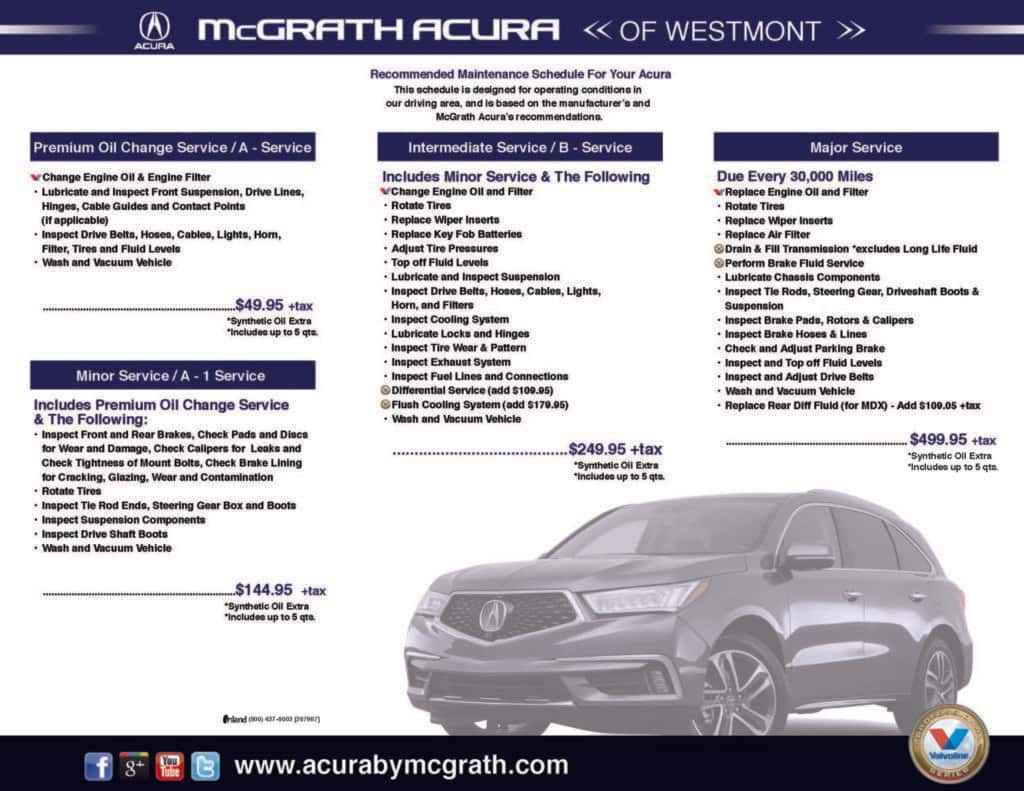 Acura Auto Service Menu | Collision Repairs | McGrath Acura of Westmont