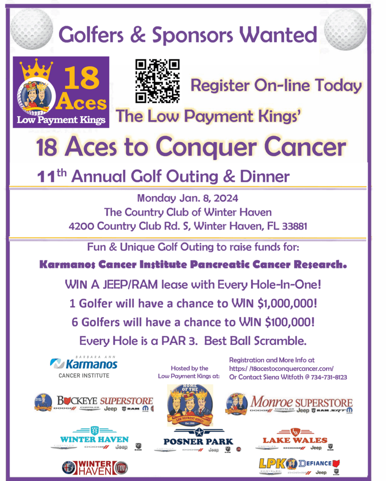18 Aces to Conquer Cancer | Monroe Dodge Chrysler Jeep RAM Superstore